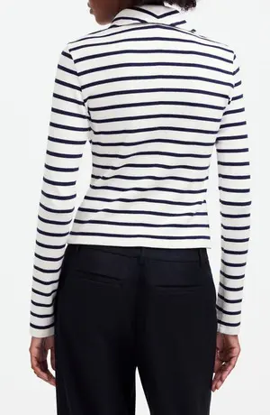 Madewell Stripe Ribbed Zip Top