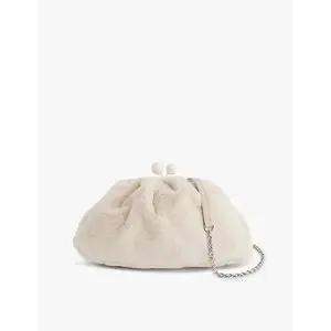 Max Mara Pasticcino Gianna Faux Fur Clutch Bag