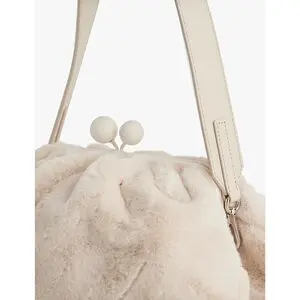 Max Mara Pasticcino Gianna Faux Fur Clutch Bag