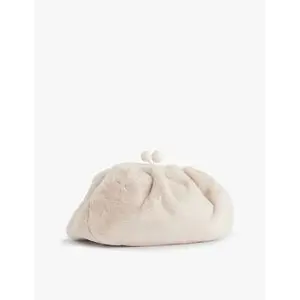 Max Mara Pasticcino Gianna Faux Fur Clutch Bag