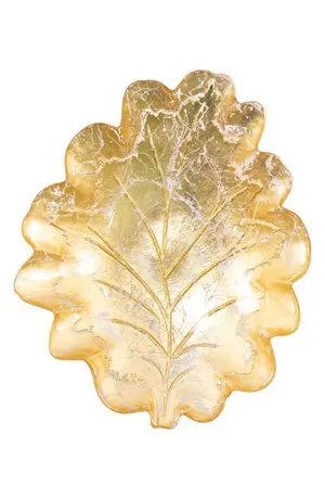 VIETRI Small Moon Glass Leaf Bowl - Gold