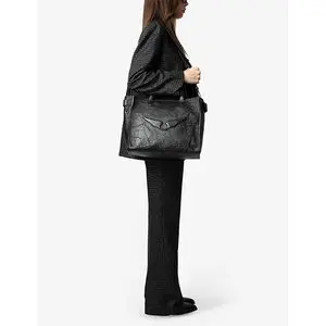 Zadig&Voltaire Angel Crinkle-effect Leather Tote Bag - Noir