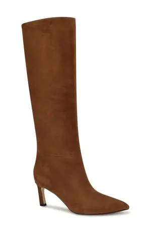Nine West Lorthey Knee High Boots - Dark Natural