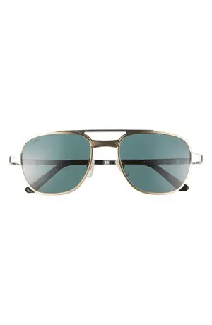 CARTIER 56mm Polarized Panthos Sunglasses - Gold