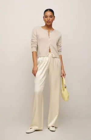 REFORMATION Olina Silk Drawstring Pants