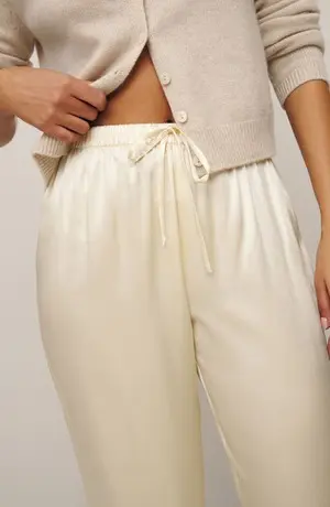 REFORMATION Olina Silk Drawstring Pants