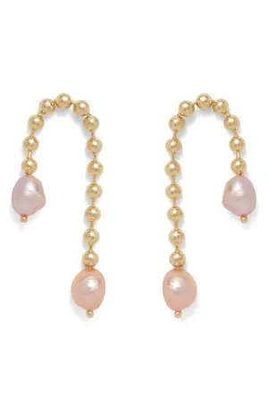 Lady Grey Frankie Pearl Drop Earrings - Gold/ Pearl