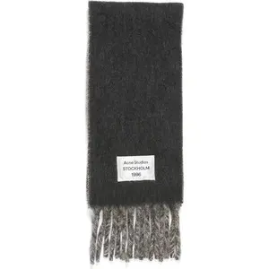 Acne Studios Volly Alpaca & Wool Blend Fringe Scarf - Beige/grey