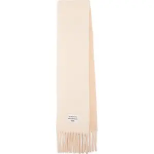 Acne Studios Volly Alpaca & Wool Blend Fringe Scarf - White/beige