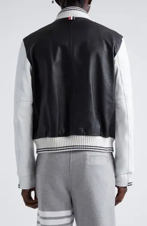 Thom Browne Mixed Media Bomber Jacket