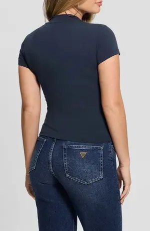 Guess Rhinestone Pattern Top - Medium Blue