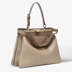 Fendi Large Peekaboo Soft Bag - Grey