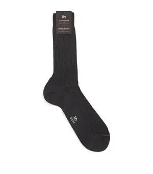 DORE DORE Cotton Rib-Knit Socks Grey
