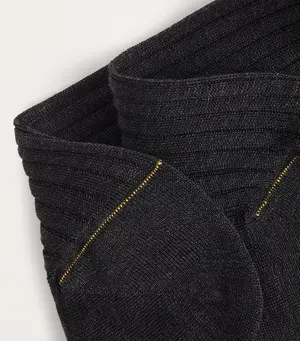 DORE DORE Cotton Rib-knit Socks - Grey