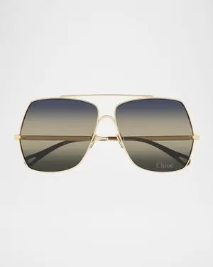 Chloé Gradient Aviator Sunglasses Green