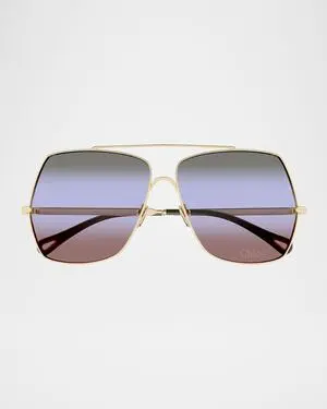Chloé Gradient Aviator Sunglasses Pink/blue