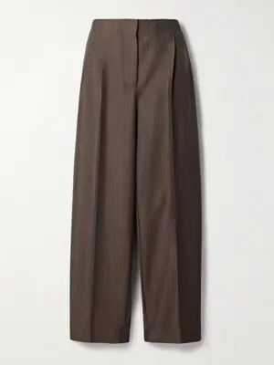 THE ROW Lonan Grain De Poudre Mohair And Wool-blend Pants