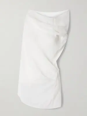 THE ROW Aria Asymmetric Silk-gauze Top
