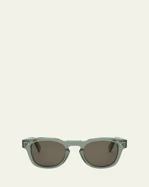 Celine Acetate Round Sunglasses - Shiny Dark Green Brown