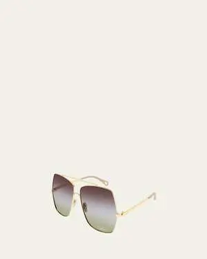 Chloé Gradient Aviator Sunglasses - Green