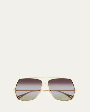 Chloé Gradient Aviator Sunglasses - Shiny Classic Gold Chl