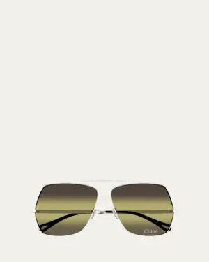 Chloé Gradient Aviator Sunglasses - Shiny Silver