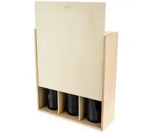 TWINE 3-bottle Wood Wine Box - One-color
