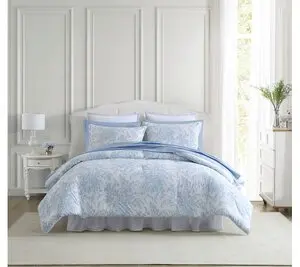 Laura Ashley Bedford Blue Twin Comforter Sham S T - One-color