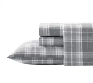 Laura Ashley Mulholland Plaid Grey Queen Sheet Et - One-color