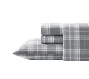Laura Ashley Mulholland Plaid Grey Twin Sheet S Et - One-color