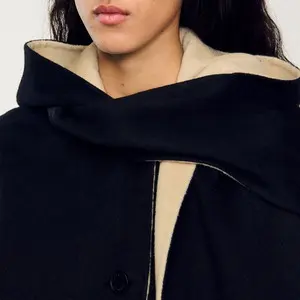 Sandro Wool Coat With Scarf