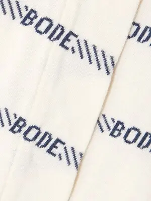 BODE Rec Jacquard-knit Cotton Mini Wrap Skirt