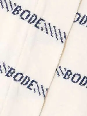 BODE Rec Jacquard-knit Cotton Mini Wrap Skirt