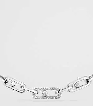 Messika Move Link Pink Gold And Diamond Necklace