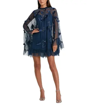Mac Duggal Embellished A-line Mini Dress - Twilight