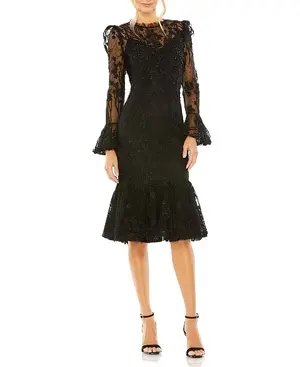 High Neck Knee Length Dresses