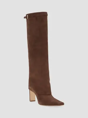 Staud Wally 90mm Suede Foldover Boots