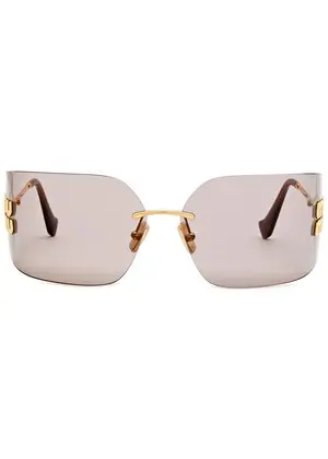 Miu Miu Eyewear Rectangle-frame Sunglasses - Gold