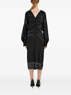 FERRAGAMO Spirit Print Satin Dress