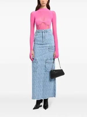 Gcds Monogram Denim Skirt