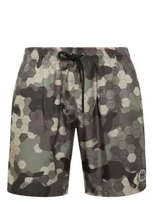 Philipp Plein Monogram Pattern Swim Shorts