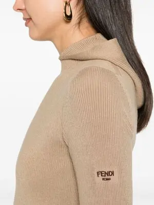 Fendi Hooded Mini Dress - Neutrals