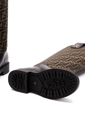 Fendi Filo Jacquard Boots - Black