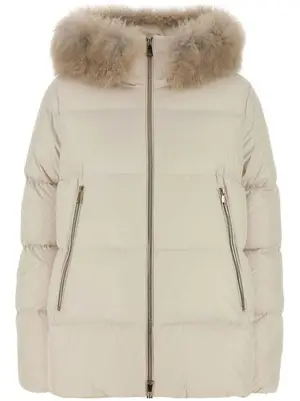 Moncler Laichefur Parka Coat - Neutrals