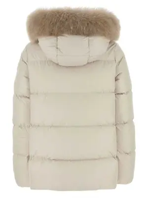 Moncler Laichefur Parka Coat - Neutrals