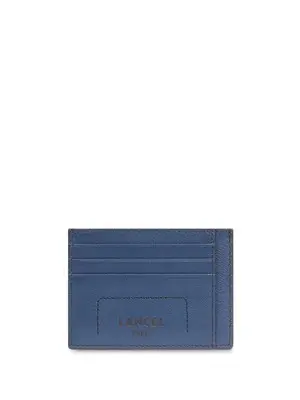 LANCEL 6cc Logo-stamp Leather Card Holder - Blue