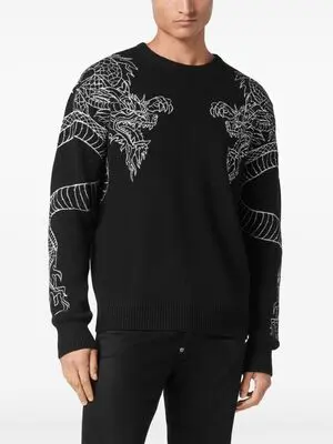 Philipp Plein Dragon-embroidered Jumper