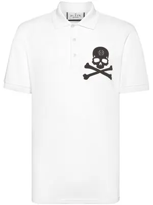 Philipp Plein Logo-print Cotton Polo Shirt - White