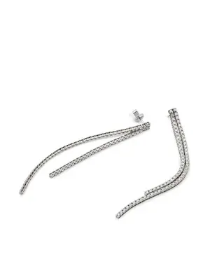 JEWELS AFICIONADO 18kt White Gold 3.57 Carat Diamond Drop Earrings - Silver