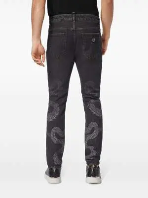 Philipp Plein Dragon-print Straight-leg Jeans